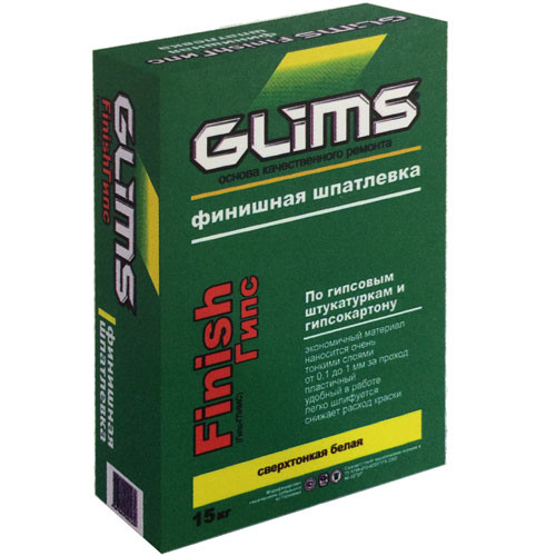Шпатлевка GLIMS Finish-Гипс высокодисперсионная шпатлевка (15 кг ...